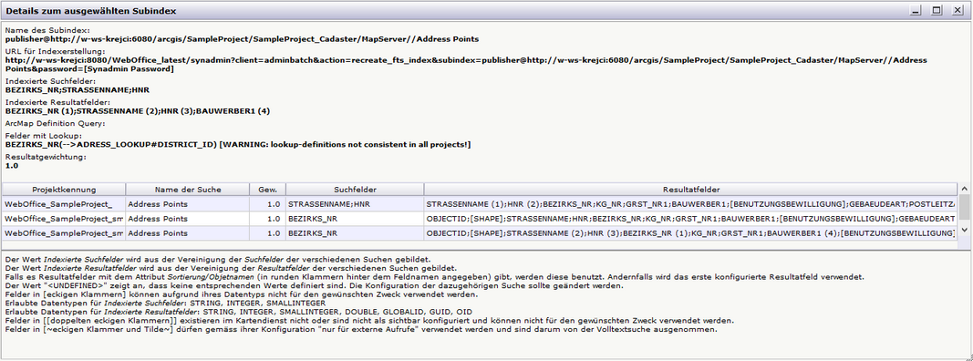 WebOffice Administrationsseite > Volltextsuche