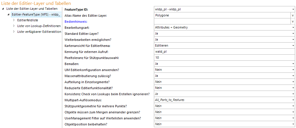 WebOffice author (ArcMap Extension) > Menü Bearbeiten > Kategorie WebOffice > Editieren ...