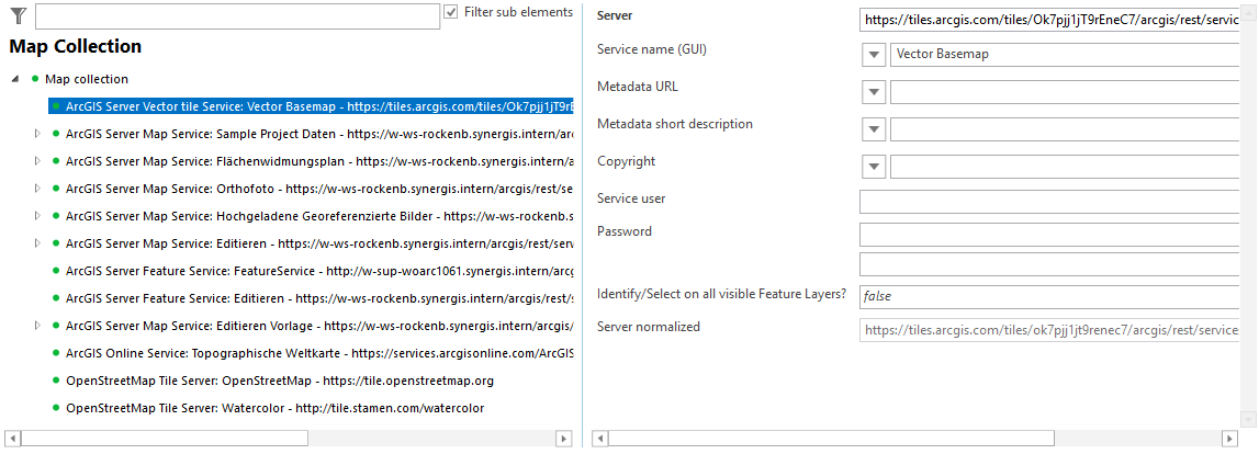 WebOffice author standalone > Edit project Menu > Maps Category > Map ...