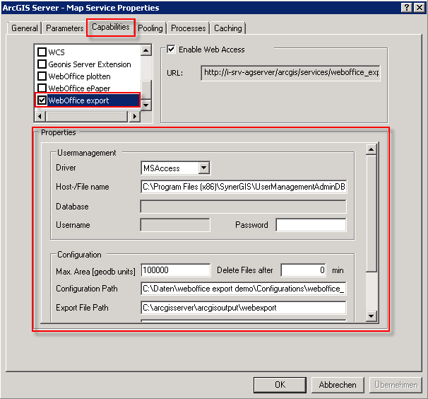 Set Up The Weboffice Extract Server Arcgis Server Mapping Service